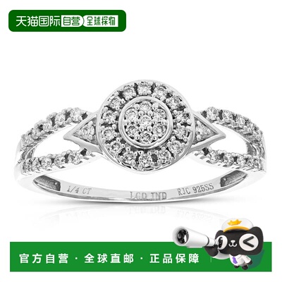 自营 vir jewels1/5 克拉圆形切割实验室培育钻石订婚戒指 .925