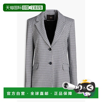 1h可退 香港直邮Maje 女士 格纹斜纹布西装外套 MFPVE00476BLEUGR