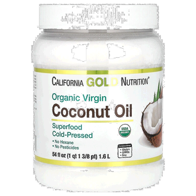 香港直发iHerb 初榨椰子油适合素食者1.6L保护自然外用颗粒