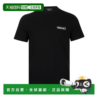 香港直邮Versace 徽标圆领T恤男装 VE10114841A07701BCWB000短袖