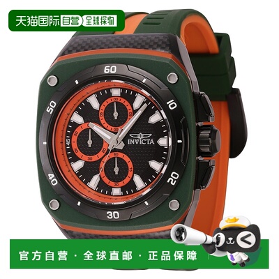 自营 Invicta 男士 46 毫米石英计时手表 - 绿色 美国奥莱直发