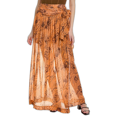 自营Sabina Musayev Patina 真丝混纺长裙 - 橙色 美国奥莱直发