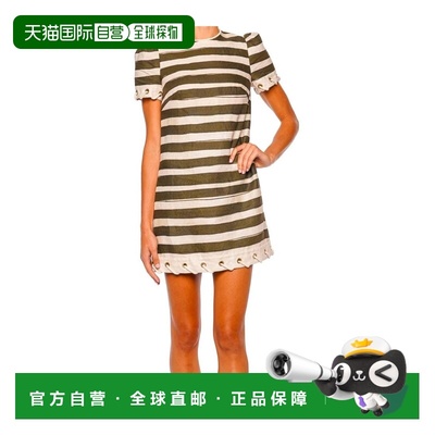 香港直邮Zimmermann REBELLION条纹绳饰迷你连衣裙 6988DC261