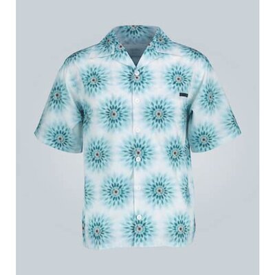 潮奢 Prada 普拉达 男士 Pois 印花棉府绸衬衫