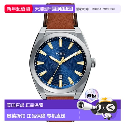 自营Fossil Men's Everett Blue Dial Watch - blue 美国奥莱直发