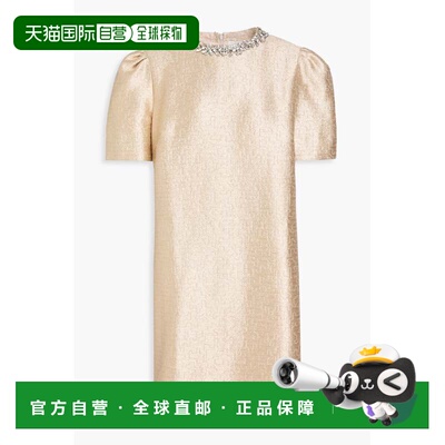 香港直邮ZIMMERMANN 女士 水晶装饰金属感提花迷你连衣裙 2392DR2