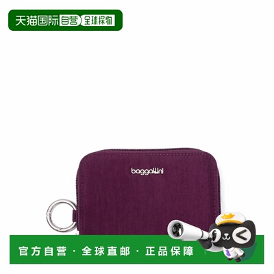 自营baggallini Women's Deluxe Card Case Wallet - mulberry 美
