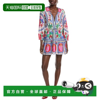 自营FARM Rio Flowers Beach Off White Mini Dress - white 美国