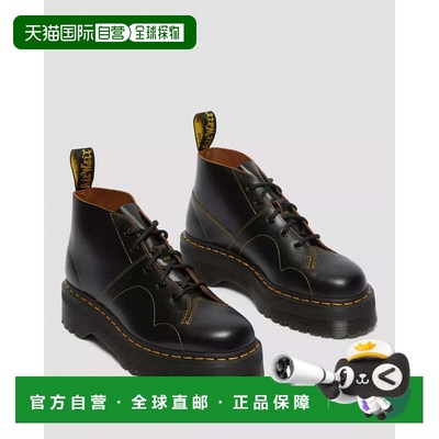 自营Women's Dr. Martens Church 25357001 Black Leather Platfo