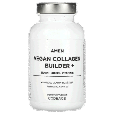 香港直邮Codeage,Amen，素食胶原蛋白构建剂+，30 粒素食胶囊