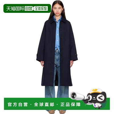 香港直邮A.P.C. 女士 海军蓝 Water-Repellent Wool 大衣 PSANGF0