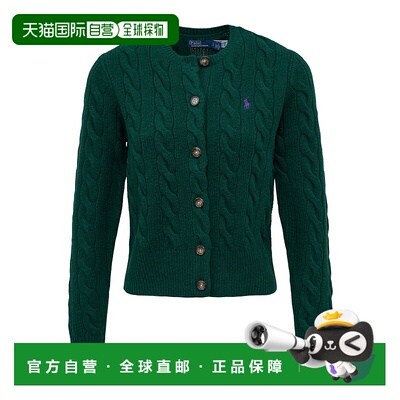 香港直邮Polo Ralph Lauren 粗针织羊绒长袖开衫 211972104