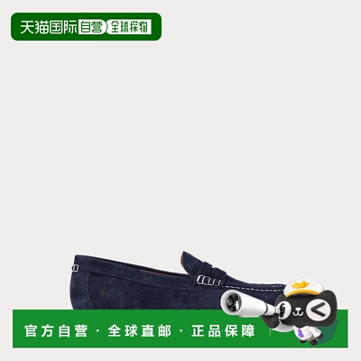 自营欧洲直邮Ralph Lauren拉夫劳伦 Merton男士海军蓝绒面革便士