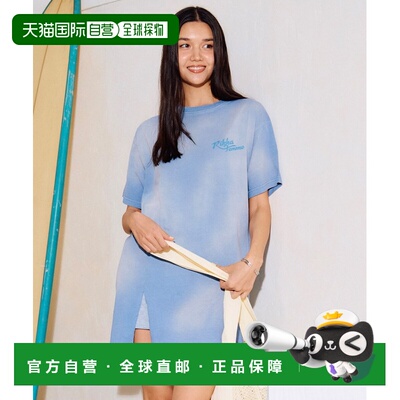 日本直邮RIKKA FEMME 女装 短袖T恤连衣裙 后背印花 vintage风 RF