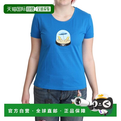 自营Moschino Printed Cotton Short Sleeves Tops Women's T-shi
