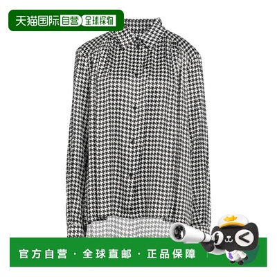 1h可退 香港直邮潮奢 moschino 女士 Blouses 花纹衬衫 black黑色