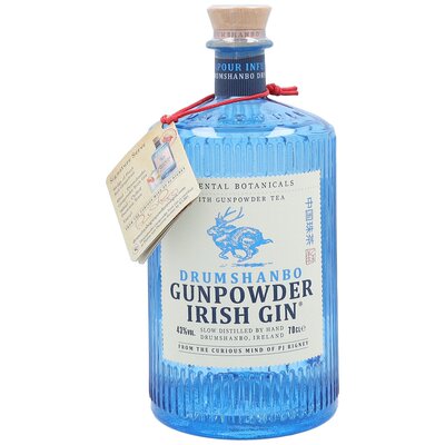 欧洲直邮Gunpowder火药爱尔兰杜松子酒700ml蓝玻璃瓶辛辣爽口