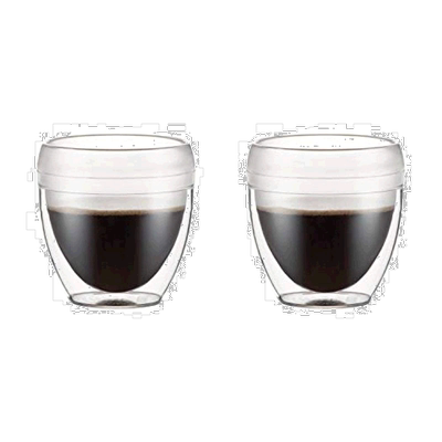 日本直邮Bodum PAVINA户外双层玻璃（塑料）250ml 2件套 透明杯