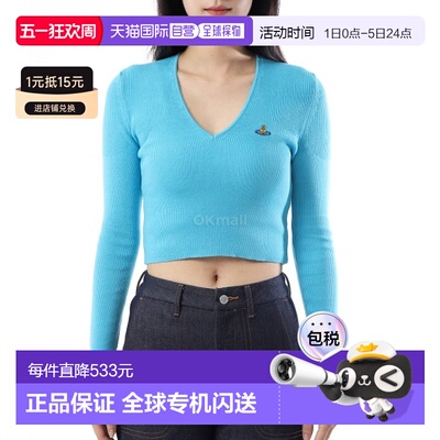 韩国直邮Vivienne Westwood BEA 系列 2024秋冬 V领短款针织衫