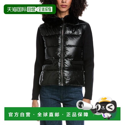 自营La Fiorentina Metallic Puffer Jacket - black 美国奥莱直