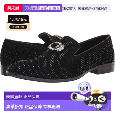 自营Men's Stacy Adams Spark Brooch Loafer Black Rhinestone D