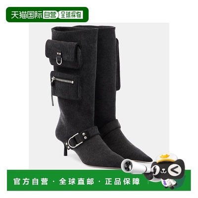 1h可退 香港直邮Blumarine 蓝色情人 女士 Jeanne 牛仔布及膝靴子