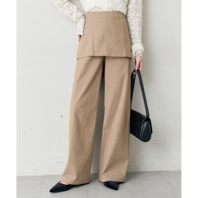 1h可退 日本直邮mystic 女装 高腰直筒长裤 双层叠穿设计 MYZ1061