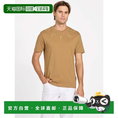 自营guessEco Ezio Crewneck Logo Tee - khaki river 美国奥莱直