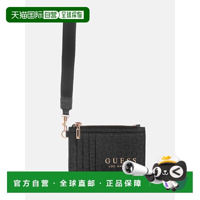自营guessEldoria Enlarged Logo Card Case Wristlet - coal 美