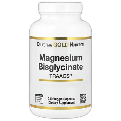 香港直发California Gold Nutrition双甘氨酸镁胶囊优化骨骼240粒