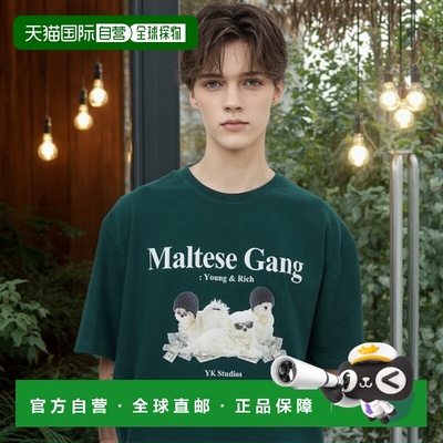 韩国直邮WAIKEI韩国小众设计师狗狗图案时尚日常T恤YK23HSTS03