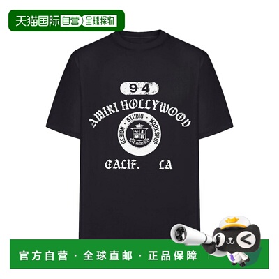 香港直邮AMIRI 男士T恤 AM426JR0250002 AW2026 黑色 Collegiate
