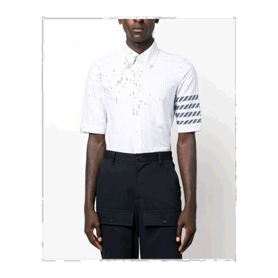 香港直邮THOM BROWNE 男士衬衫 MWS256CF0510460 AW2024 蓝色