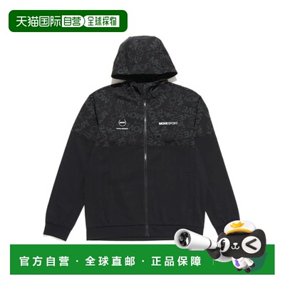 日本直邮DESCENTE S.F.TECH 满印logo后背logo全拉链连帽卫衣 黑