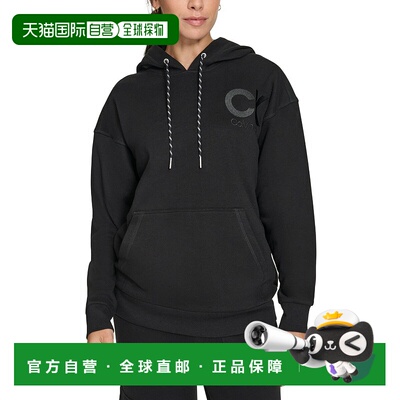 自营Calvin Klein Eco Hoodie Women's Black Fleece Lined Logo