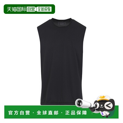 1h可退 香港直邮Y-3 男士 黑色跑步聚酯背心上衣 KF6196 black黑