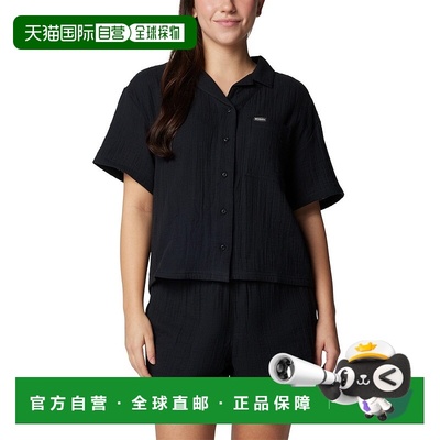 自营 Columbia Holly Hideaway Breezy女式黑色纹理纽扣上衣FTS71