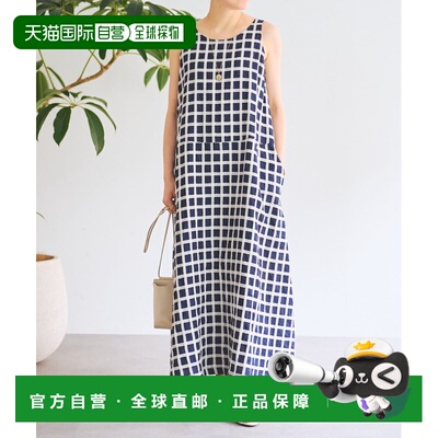 日本直邮BEARDSLEY 女装 亚麻棉混纺风琴褶连衣裙 BEZ1061409A000