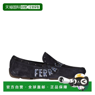 自营Salvatore Ferragamo Calfskin Slip-On Men's Loafers - blu