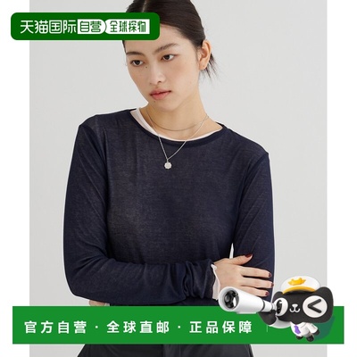 1h可退 日本直邮Whim Gazette 女装 水洗强捻纱 透感圆领长袖T恤