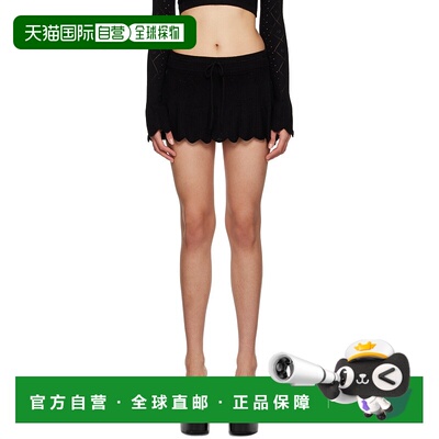 1h可退 香港直邮潮奢 Danielle Guizio 女士 黑色 Scalloped 短裙