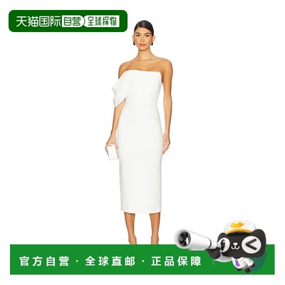 1h可退 香港直邮ALEX PERRY 女士 垂褶束腰中长连衣裙 D1424RE25