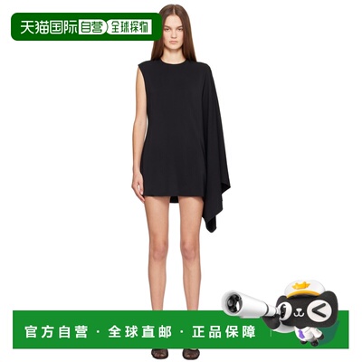 香港直邮alaia 女士 黑色 Asymmetric Kaftan 连衣裙 AA9R13826T5