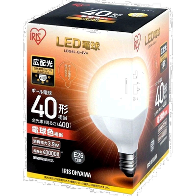 【日本直邮】爱丽丝LED灯泡26mm40W广角光暖黄色 LDG4L-G-4V4户外