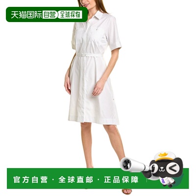 自营Pink Tartan Pinstripe Shirtdresswhite 美国奥莱直发连衣裙