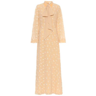 Chloe 蔻依 女士 刺绣真丝长款连衣裙 000767