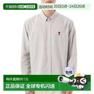韩国直邮AMI USH063 CO0087 4761 衬衫新款条纹长袖休闲宽松衬衣