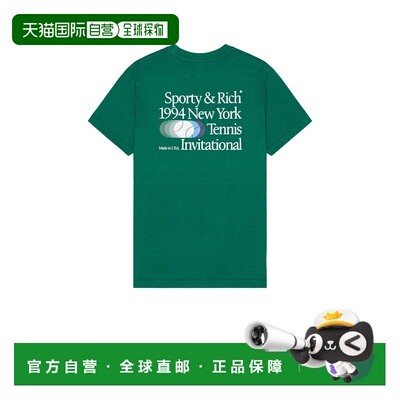 1h可退 香港直邮SPORTY & RICH 男士 Invitational T恤 TO0436211
