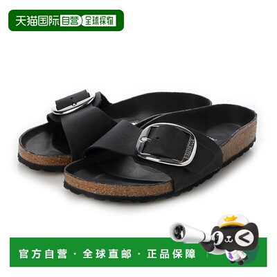 日本直邮 Madrid Big Buckle Oiled Leather女士窄幅皮带经典凉鞋