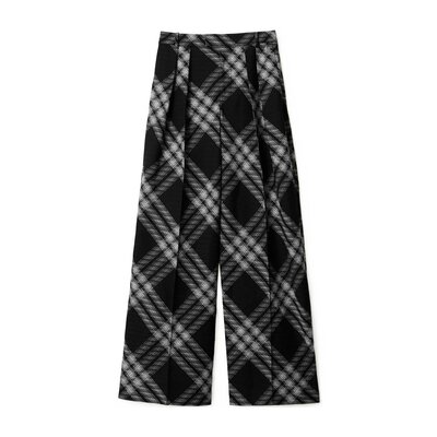Burberry 羊毛褶裥休闲裤 80814011